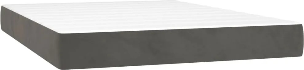 Box spring postel s matrací tmavě šedá 140x200 cm samet 3138086