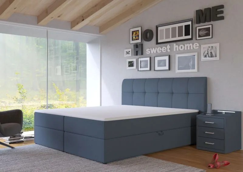 Kontinentální postel boxspring Izmir 160x200 s úložným prostorem