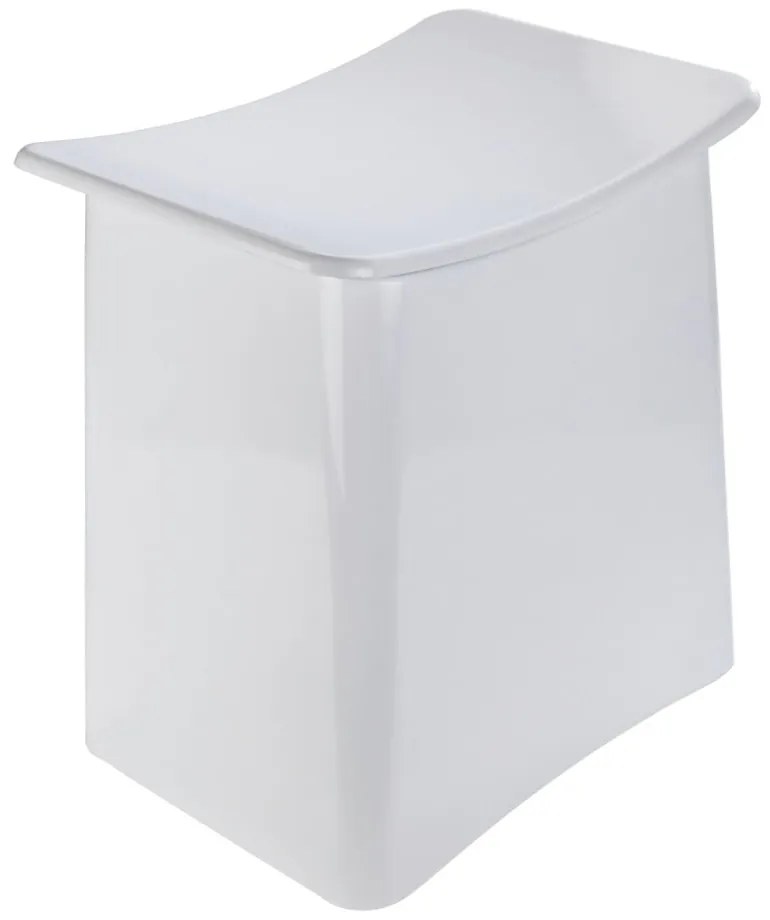 Bílá taburetka s úložným prostorem Wenko Wing, 33 l