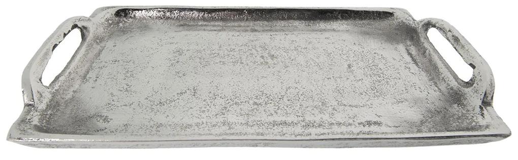 Kovový podnos antik silver-   26*14*3 cm