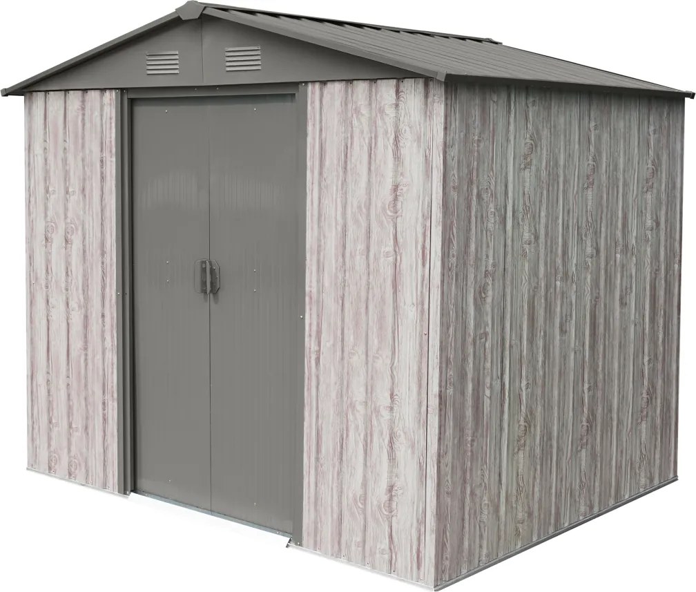 Zahradní domek BestBerg ZDB-4SD / 4,1 m² / 236 x 174 x 206 cm / dekor bílé dřevo/šedá