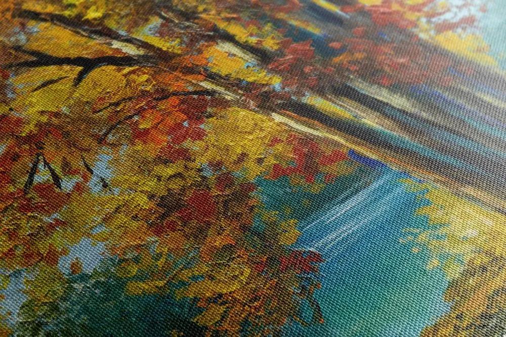 Obraz malované stromy v barvách podzimu Varianta: 120x80