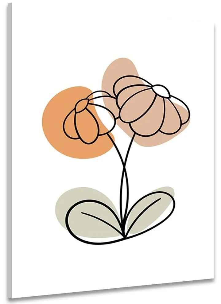 Obraz minimalistický květ na bílém pozadí No1 - 80x120