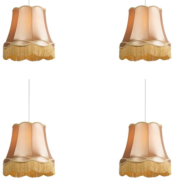 Sada 4 retro závěsných lamp zlatých 45 cm - Granny