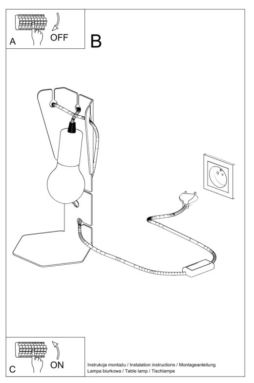 ARBY Stolní lampa, černá SL.0880 - Sollux