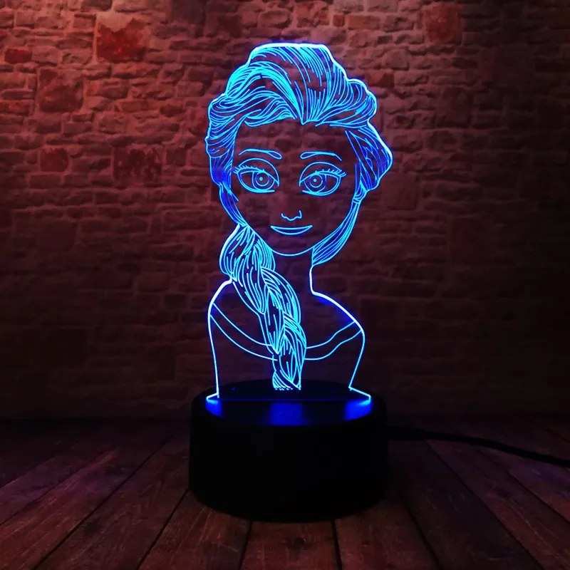 3D LED Lampička Elsa Ledové království