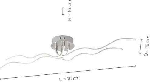 JUST LIGHT. 15126-55 - LED Přisazený lustr WAVE LED/29,4W/230V chrom