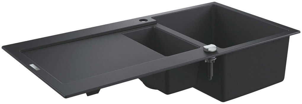 Grohe - Kompozitní dřez K500 s automatickým odtokem, 100x50 cm, granitová černá 31646AP0