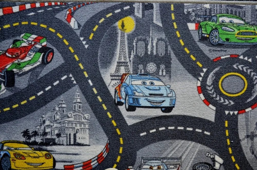 VOPI Dětský koberec The World od Cars 97 šedý Varianta: 133 x 133 cm