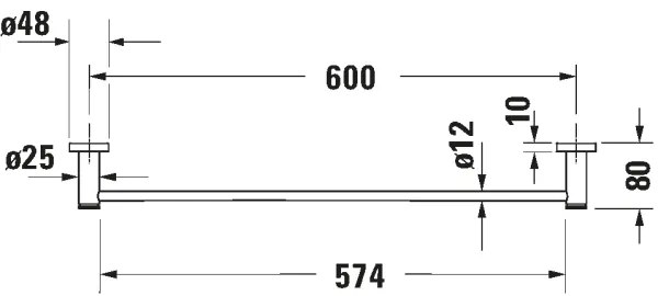 Duravit 99241000 - Nástěnný věšák na ručníky D-CODE 64,5 cm lesklý chrom