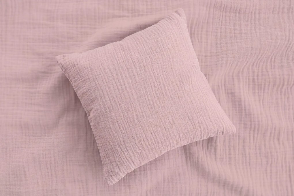 Celoroční mušelínový povlak na polštářek Soft Pink - GOTS Velikost: atypický 45 x 45