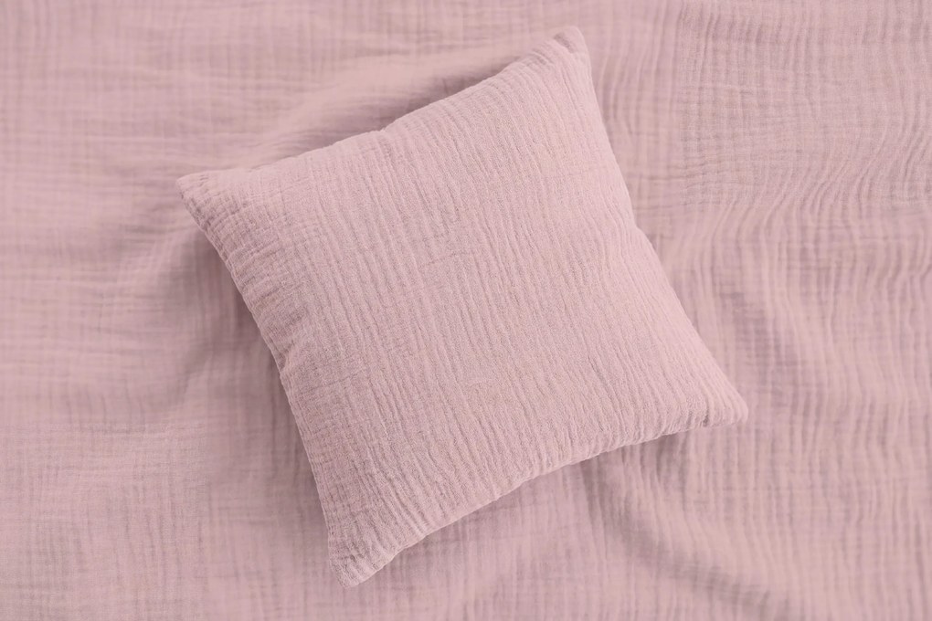Celoroční mušelínový povlak na polštářek Soft Pink - GOTS Velikost: atypický 50 x 70