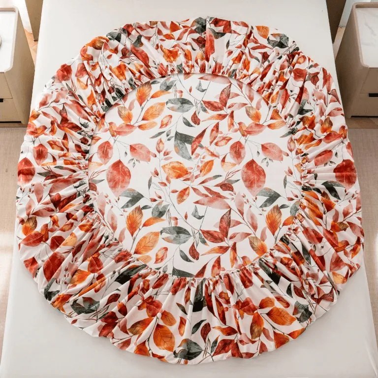 Prostěradlo z mikrovlákna AUTUMN LEAVES barevné 90x200 cm