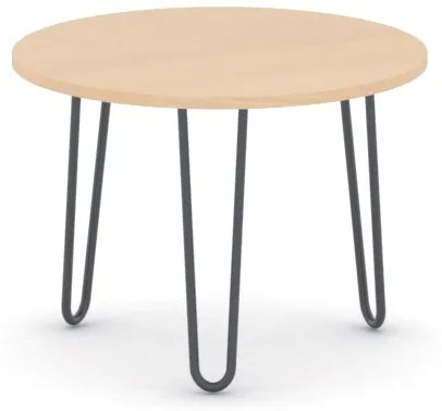 Kulatý konferenční stůl SPIDER, průměr 60 cm, černá podnož, buk