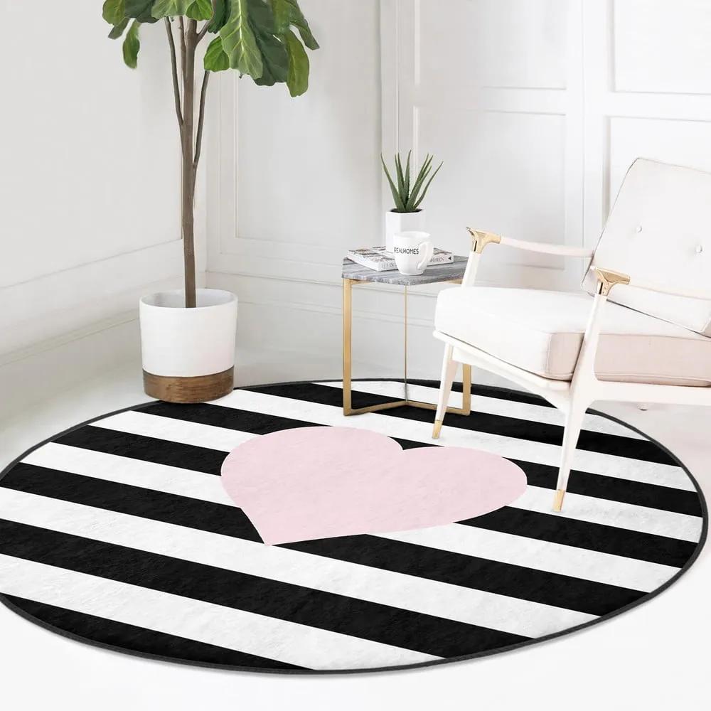 Černo-bílý dětský koberec ø 100 cm Comfort – Mila Home
