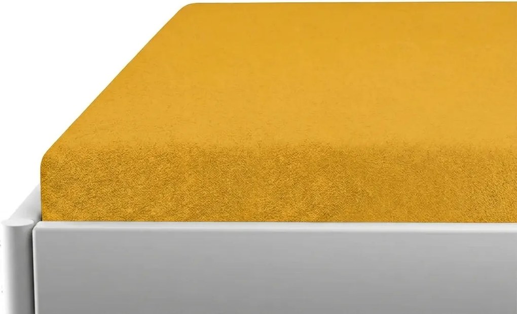 Froté prostěradlo do dětské postýlky PREMIUM 60x120 cm žlutooranžové