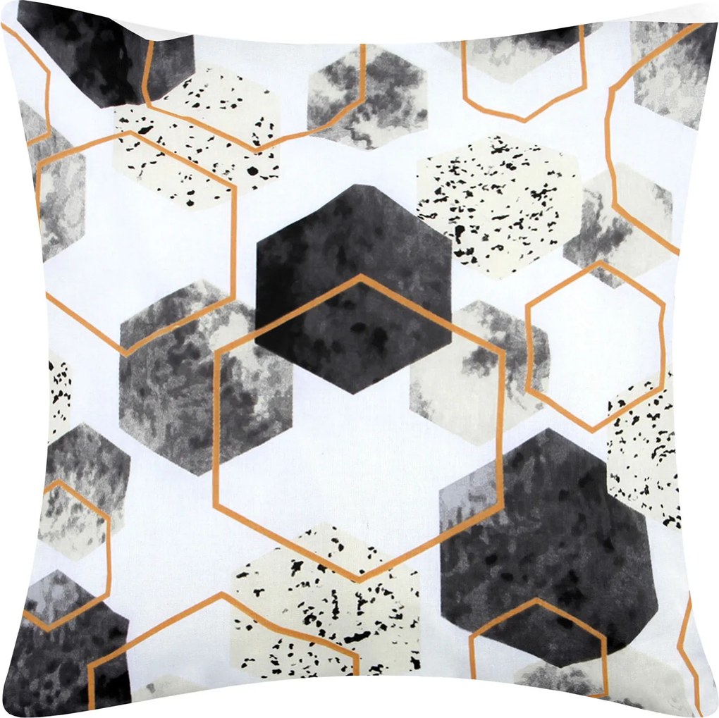 Bavlněný povlak na polštář Hexagon stracciatella Velikost: 70 x 90