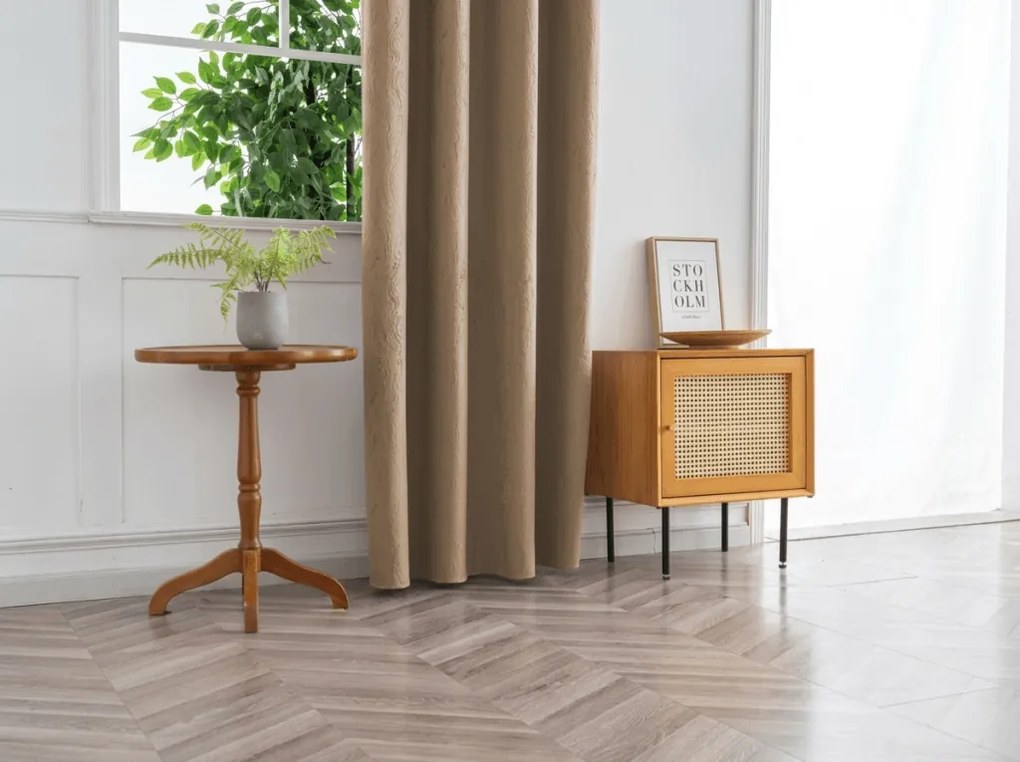 Zatemňovací závěs DUNES VELVET 140x250 cm, béžovohnědý Zavěšení: Řasící páska