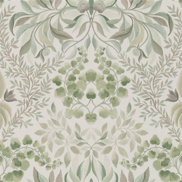 Květovaná tapeta KARAKUSA Designers Guild Odstín Tapety: Green Beige PDG1157/02