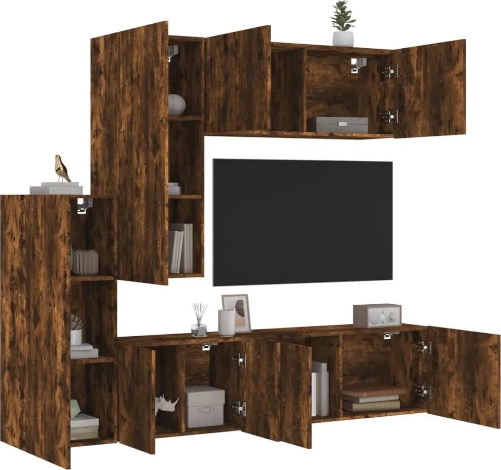 vidaXL 5dílná obývací stěna kompozitní dřevo [3216491] Barva: kouřový dub