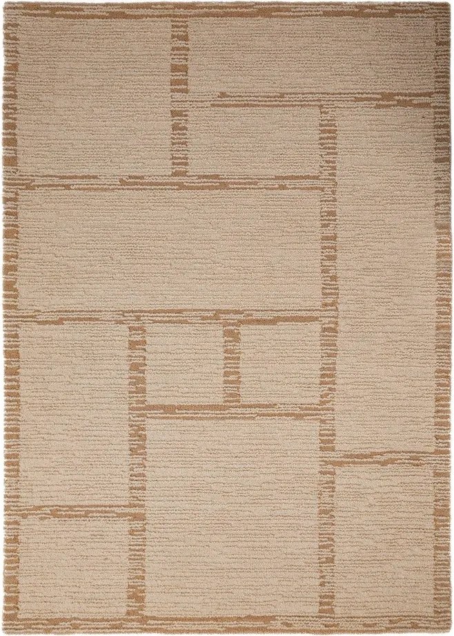 Ručně tkaný vlněný koberec v přírodní barvě 140x200 cm Harris Modula Wool – Flair Rugs