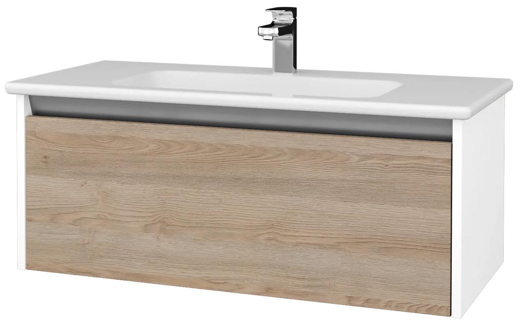Dřevojas Koupelnová skříň BONO SZZ 100 (umyvadlo Euphoria) Varianta: N01 Bílá lesk / N01 Bílá lesk