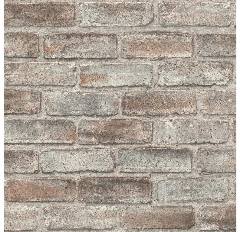 Vliesová tapeta hnědo-šedé cihly, 869002 / Tapety na zeď Symphony (0,53 x 10,05 m) Rasch