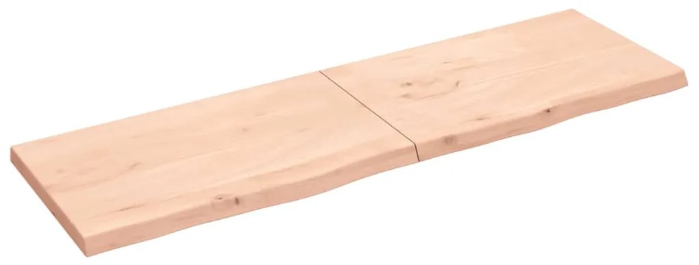 Nástěnná police 200x60x(2-6) cm neošetřené masivní dubové dřevo,  363611