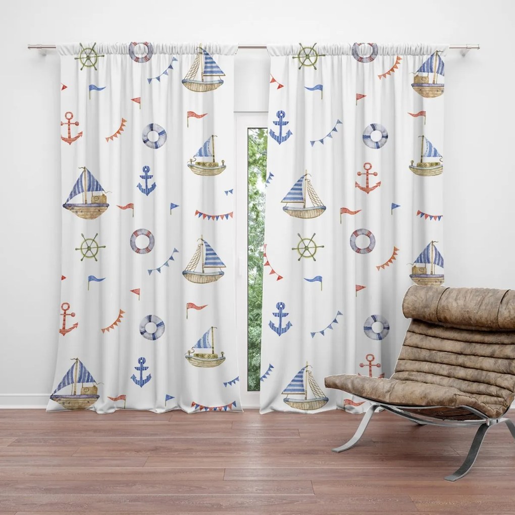 Sablio Závěs Na vlnách oceánu: 2ks 140x250cm
