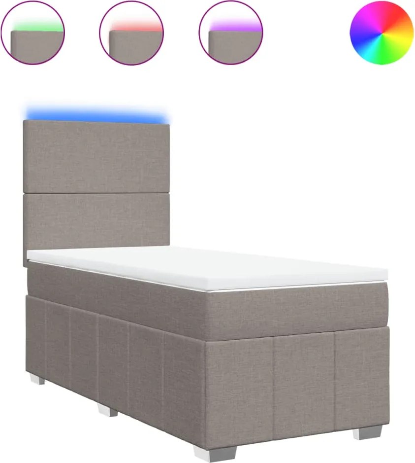 Box spring postel s matrací taupe 100 x 200 cm textil 3293876