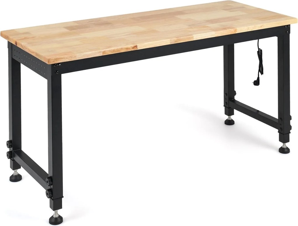 Costway 122 cm odolný pracovní stůl Výškově nastavitelný s kovovým rámem