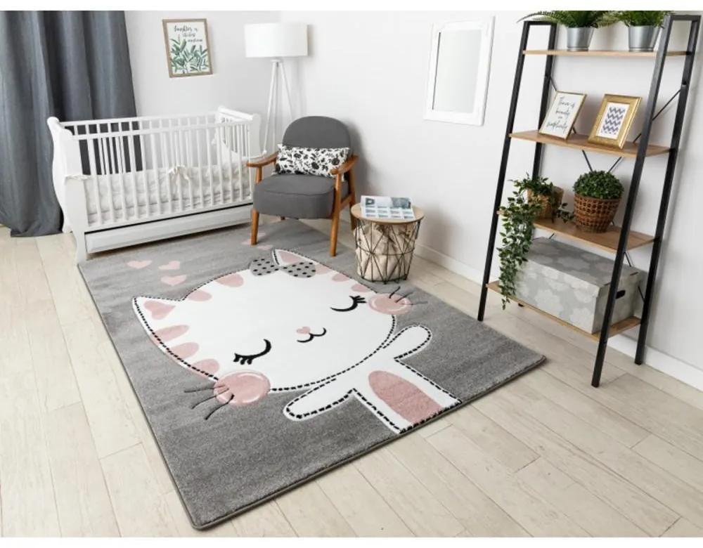 Dětský kusový koberec Kitty šedý 180x270cm