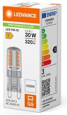 LED žárovka G9 LEDVANCE 2,6W (30W) neutrální bílá (4000K)