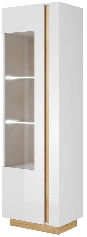 Arco | vitrína vysoká 60 | bílá lesk/grandson