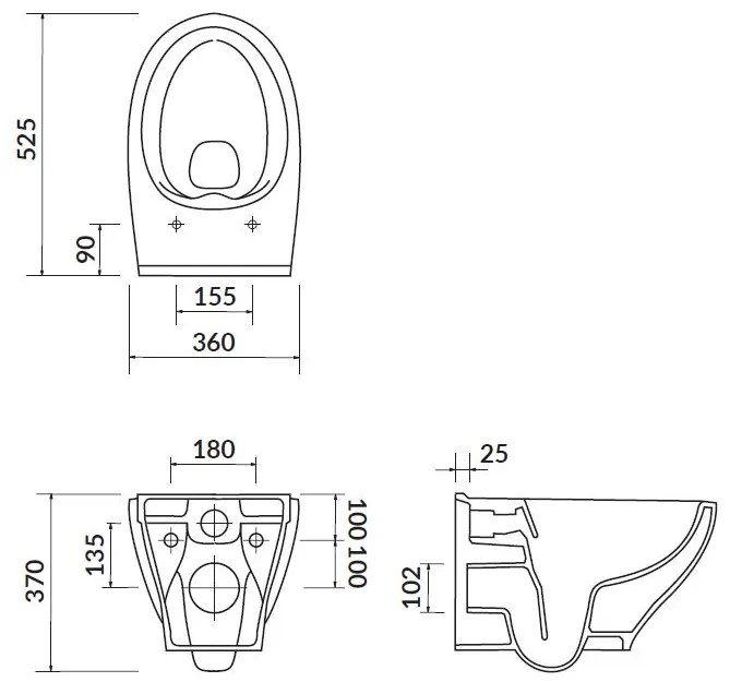Cersanit Moduo - závěsná wc mísa CleanOn bez sedátka, bílá, K116-007