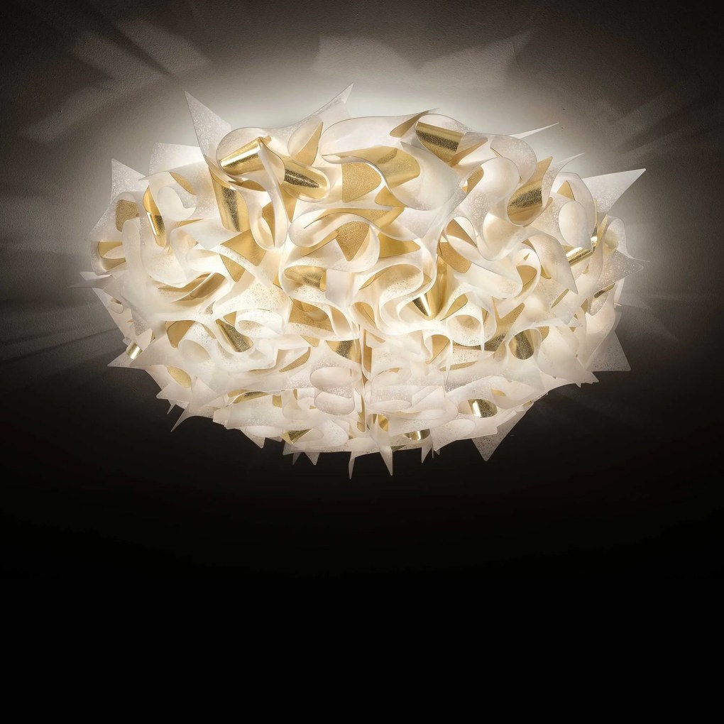 Slamp Veli Aurea Large, bílo-zlaté stropní svítidlo, 3x12W E27, prům. 78cm