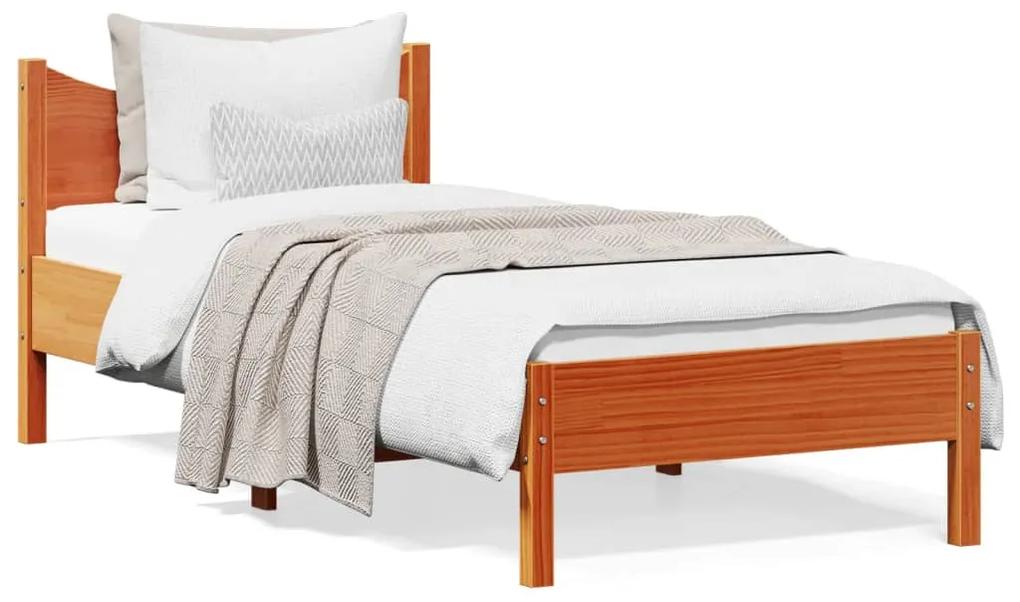 Rám postele voskově hnědý 100 x 200 cm masivní borovice,  844736