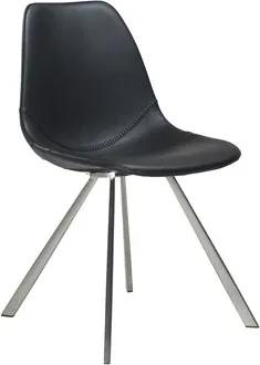 Židle DanForm Pitch, černá ekokůže, nerezová podnož