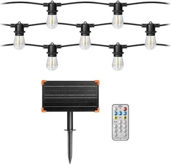 Solární girlanda VIRONE LG-4/15M/E27/15m, IP44, 15x LED E27, 0,1W, 3000K