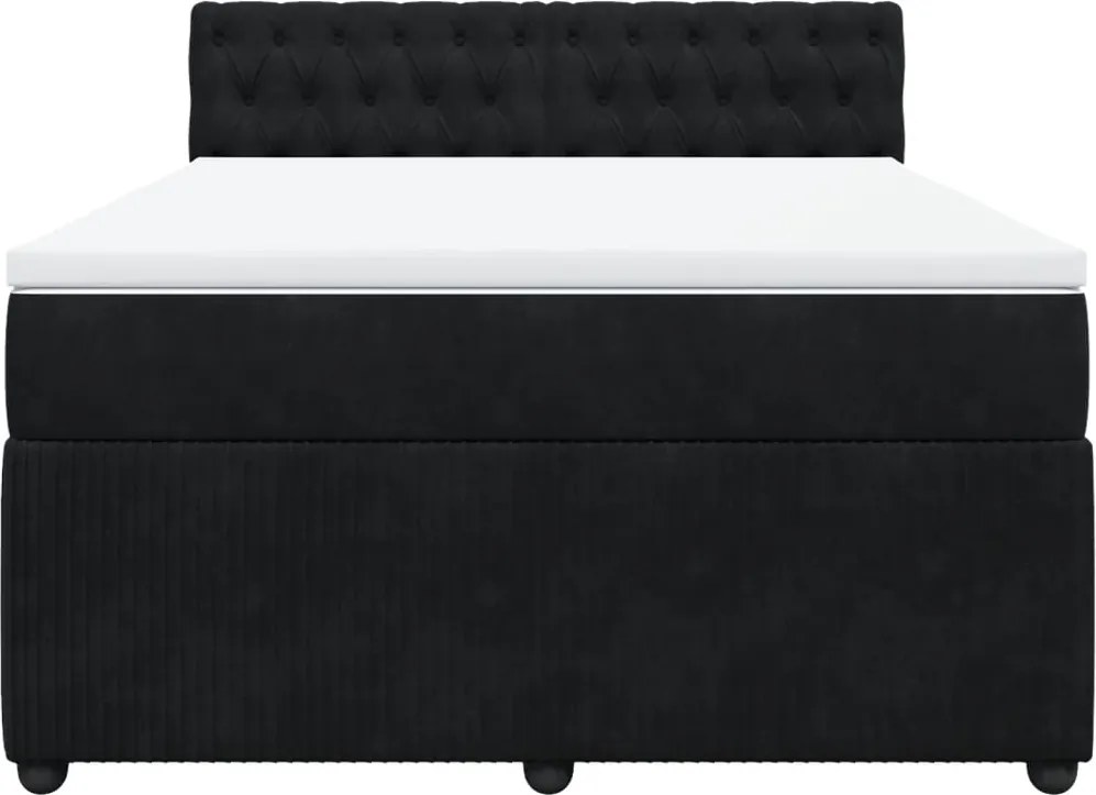 Box spring postel s matrací černá 140x200 cm samet 3287766