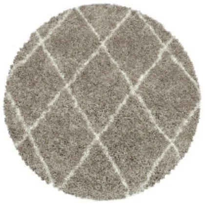 Ayyildiz, Kusový koberec Alvor Shaggy 3401 beige kruh, 80x80 (průměr) kruh, béžová, ložnice