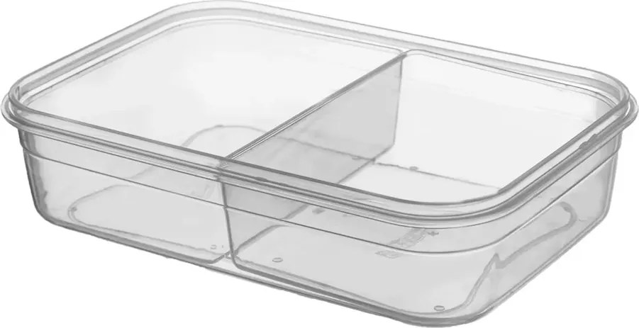 Orion Krabička na jídlo, těsnící se 4 klipy, 2 sekce, 1 L, 21x15x6cm