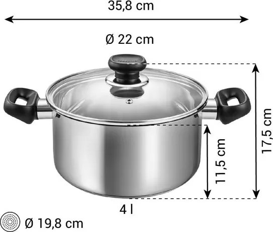TESCOMA Kastrol BRAVA s poklicí ø 22 cm, 4,0 l