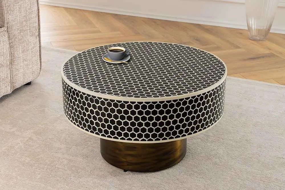 Designový konferenční stolek Xinavane 60 cm černo-bílý