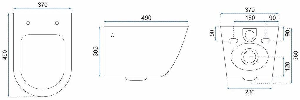 Rea Oliver, závěsná WC mísa Rimless se sedátkem s pomalým dopadem, bílá, REA-C6509
