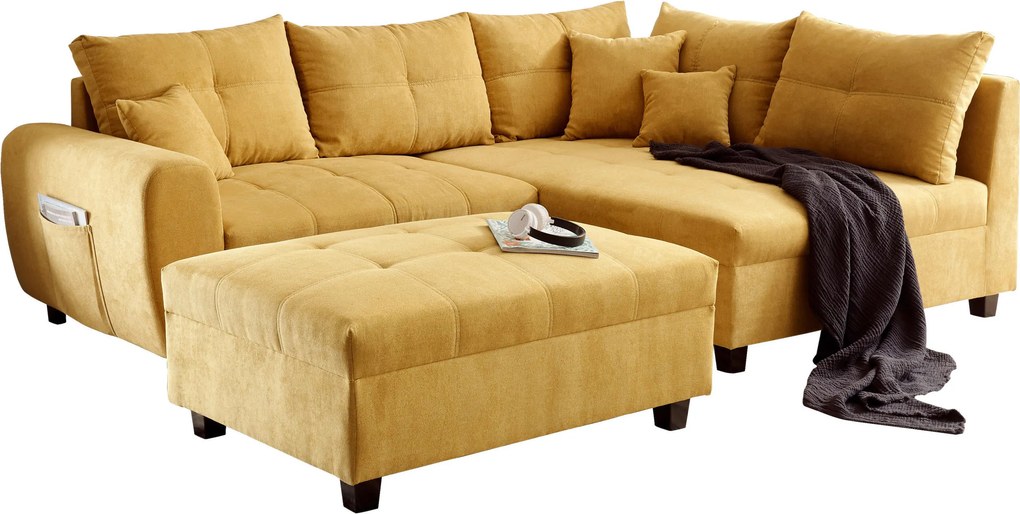 XXXLutz ROHOVÁ SEDAČKA, textil, kompozitní dřevo, žlutá MID.YOU - Sedací soupravy - 002220035705