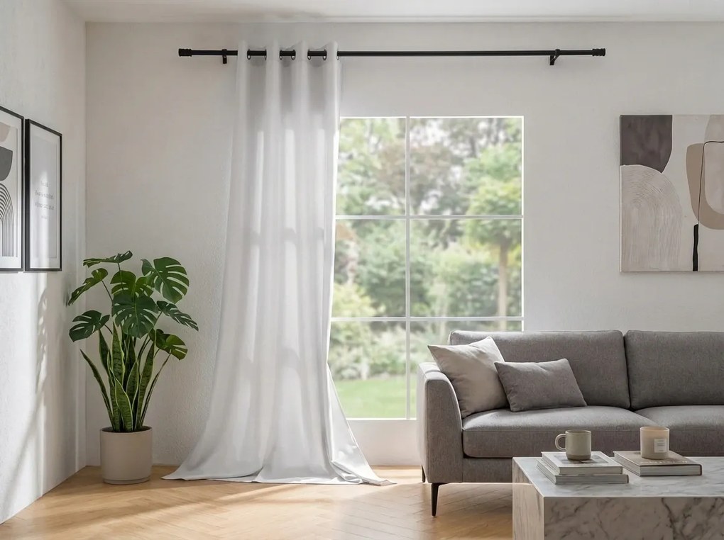 Závěs OXFORD LIGHT 140x250 cm, bílý Zavěšení: Řasící páska