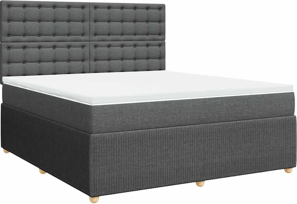 Box spring postel s matrací tmavě šedá 180x200 cm textil 3294450