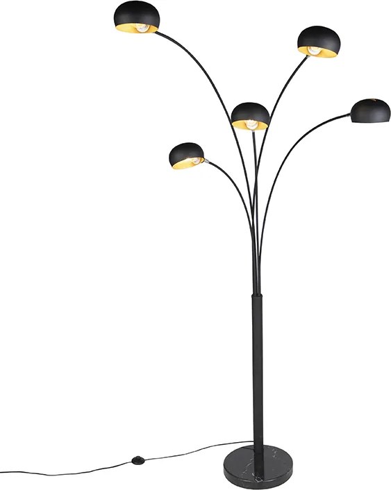 Designová stojací lampa černá 5-světlo - Sixties Marmo
