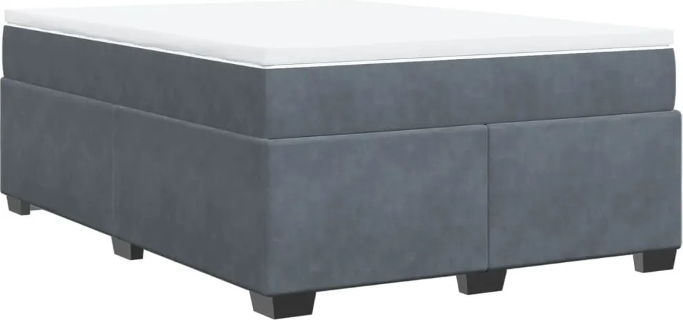 Box spring postel s matrací tmavě šedý 140 x 190 cm samet 3285282